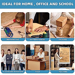 Wrapping Paper, Craft Paper, White Kraft Paper Roll 17.8"x 100ft for Gift Wrapping, Floor Covering, Bulletin Board, Arts Crafts, Bouquet Flower, Table Runner, Poster, Packing Paper for Moving Supplies (Brown)