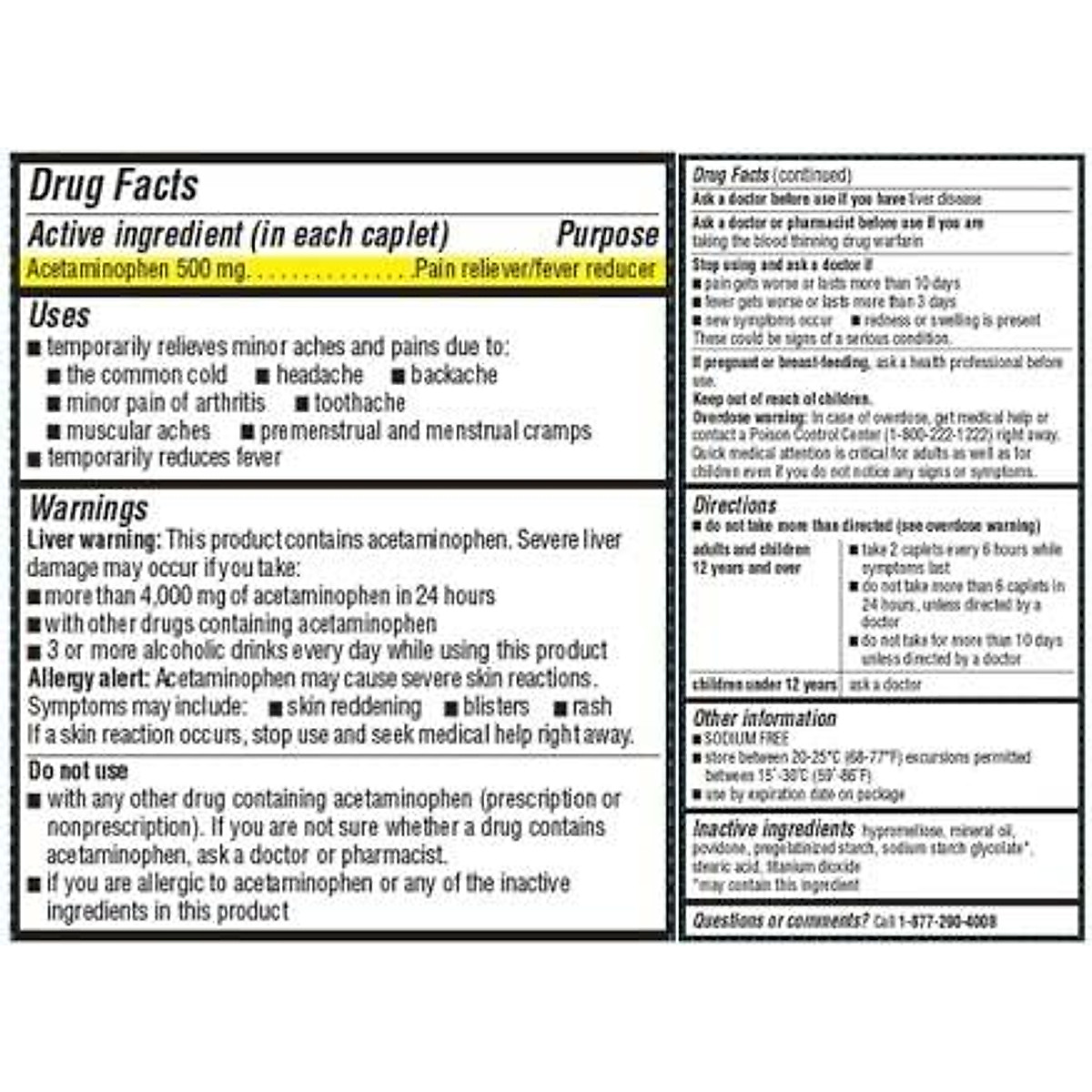 Timely - Extra Strength Pain Relief - Acetaminophen Tablet 500 MG - 500 Count - Compared to the active ingredient in Extra Strength Tylenol - Menstrual Cramps - Common Cold - Minor Pain of Arthritis
