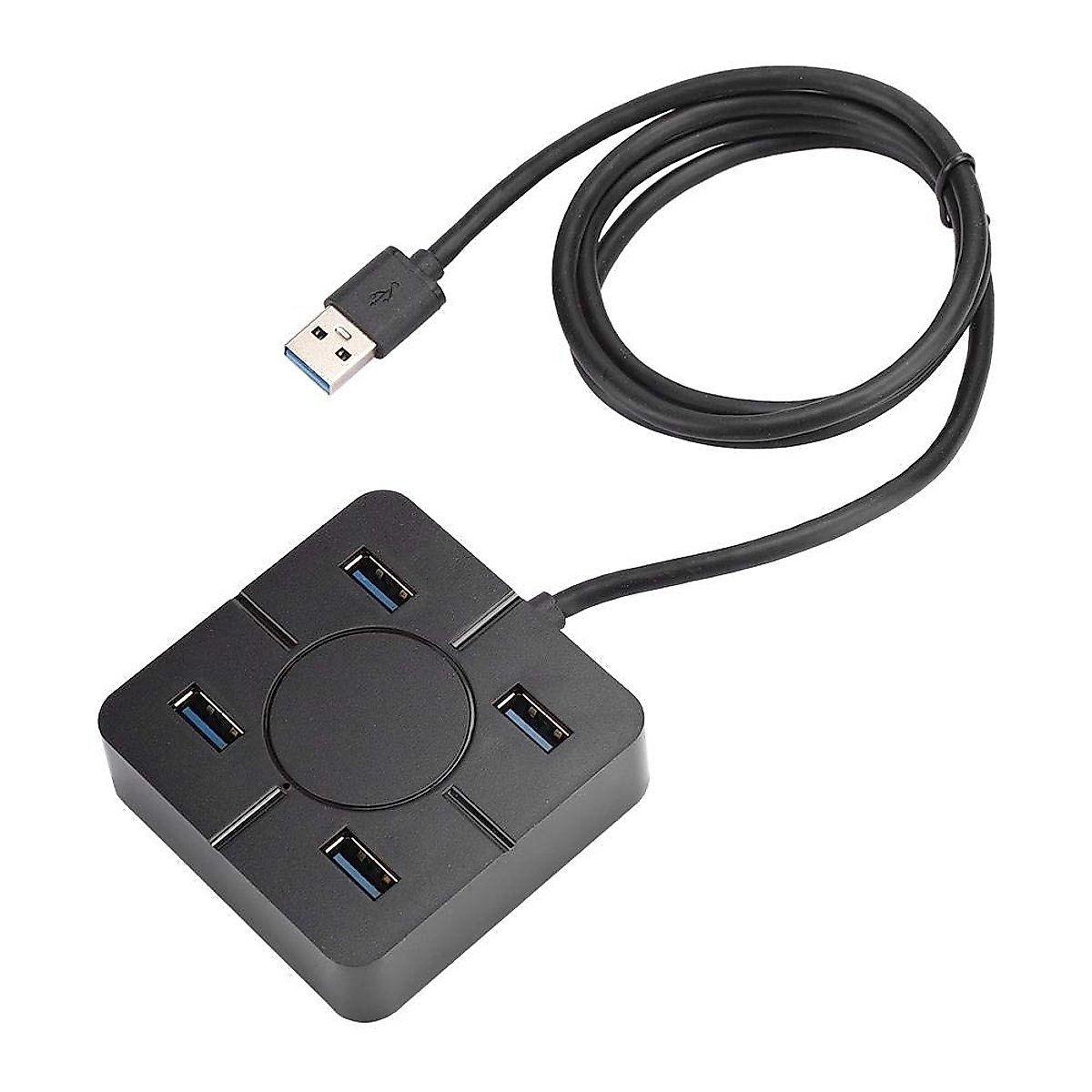 Docking Station, Black USB Hub, Hub, USB3.0 High Speed Transmission for Keyboard U Disk for Mouse Card Reader(Black)