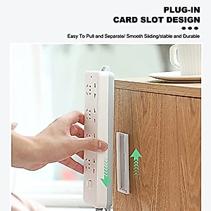 2023 Desktop Self-Adhesive Socket Fixer replacement, 12PCS Cable Management Punch Free Surge Protector, Cable Management Protector Adhesive Punch-Free Socket Holder for Kitchen Home and Office