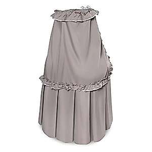 Empress Round Baby Bassinet with Bedding, Pad, and Storage