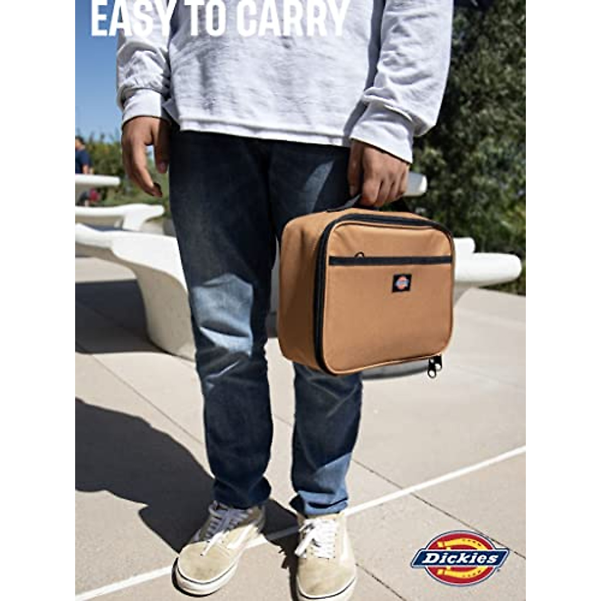 Dickies Kids Insulated Lunch Bag for School, Thermal Reusable Lunch Box for Kids, Boys, Girls - 8 Years Old and Up (Brown Duck)