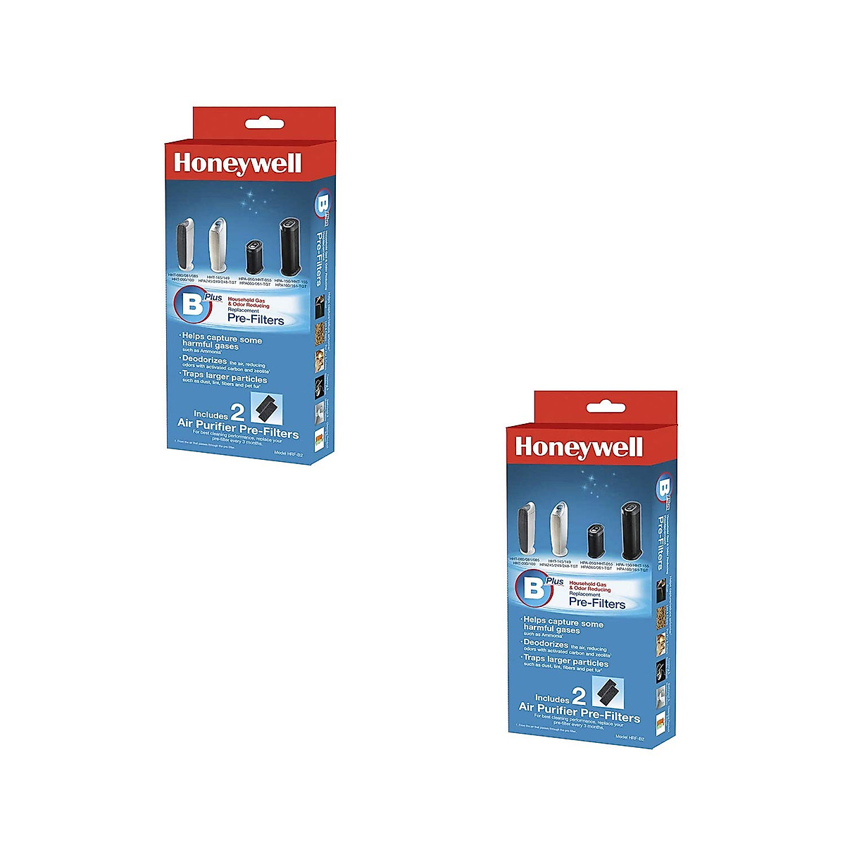 Honeywell HRF-B2 Filter B Household Odor and Gas Reducing Deodorizing Air Purifier Cleaner Pre Filter Replacement Part (4 Pack)