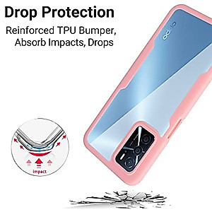 Ysnzaq Full Surround Clear Phone Case for Oppo A16 6.52", Soft TPU Screen Shockproof Protection with Wireless Charging Phone Cover for Oppo A16 QB Purple