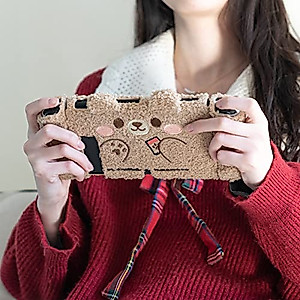 GeekShare Cute Plush Protective Case Cover Compatible with Nintendo Switch and Joy Con- Shock-Absorption and Anti-Scratch - Plush Bear
