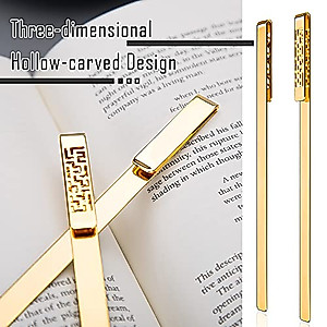 Book Mark Metal Graduation Bookmarks Art Reading Creative 2 Pcs Page Holder for Students Golden Teachers Supplies for Gifts Bookmarks for Book Lovers(Gold)