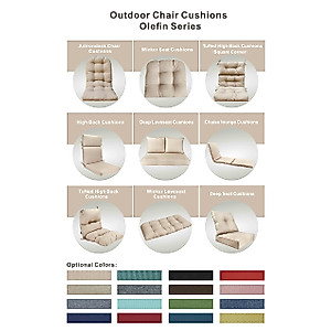 BOSSIMA Outdoor Patio Adirondack Chair Cushions Tufted Round Corner Taupe