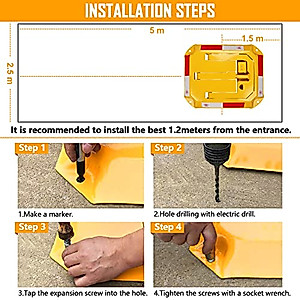 Tevlaphee Parking Space Lock Folding Parking Barrier, Manual Parking Space Double Lock & Manual Parking Blocker & Car Parking Gadgets Orange