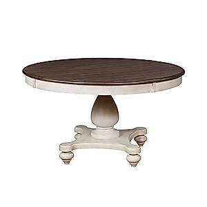 Roundhill Furniture Arch Weathered Round Dining Table Pedastal Base, Multicolor