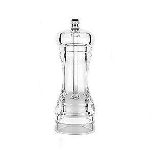 1PC Clear Acrylic Pepper Grinder Mill 5 Inch Salt and Pepper Shaker Salt Grinder Pepper Mill Shakers Refillable with Adjustable Coarseness Ceramic Rotor