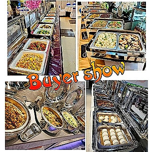 Electric Buffet Server,Food Warmer Tray, Adjustable Temperature, Portable Chafing Dish, Catering Buffet Serving Tray,Stainless Steel Material,uitable for Hotels, Restaurants, Parties