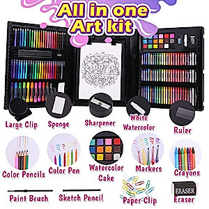 Dinonano Drawing Painting Art Set for Kids - 238 Pieces Paint Makers Coloring Set School Supplies Kit Sketch Pad Easel Oil Pastels Crayons Watercolor Pencils Markers Toddler Boys Girls Age 3 4 5 6-12
