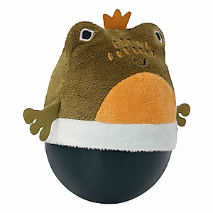 Manhattan Toy Wobbly Bobbly Frog Weighted, Soft Silicone Wobble Ball with Embroidered Plush Baby & Toddler Toy