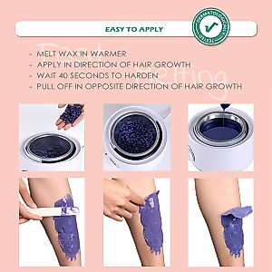 Hard Wax Beads for Coarse Hair Removal - 2.2 lb, 10 Pack Depilatory Wax Beans with Spatulas for Face, Eyebrow, Back, Chest, Bikini Areas, Legs - Refills for Any Wax Warmer