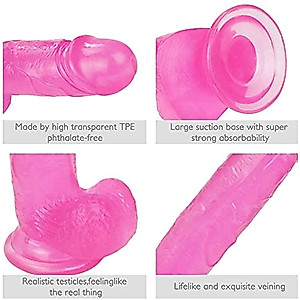6.02 Inch Delicate Silicone Suction Cup Realistic Classic Dick Wand with Strong Suction Cups for Men and Women or Men's and Women's Games 6.02 Inch H16