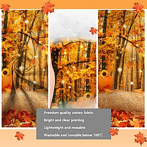 Avezano Autumn Fall Forest Photography Backdrop Natural Scencery Fall Landscape Leaves Haystack Thanksgiving Backrgound Pumpkin Maple Leaves Party Supplies 7x5ft
