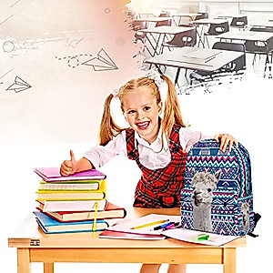 Psxnvid Alpaca Llama Backpack Cartoon Cute Alpaca Bohe Backpacks Travel Hiking Laptop Backpack for Women Men Girls Boys