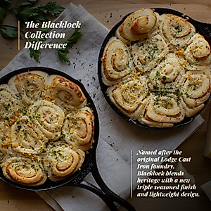 Lodge Blacklock Cast Iron Skillet Set - 10.25" & 12" Skillets - Preseasoned Cast Iron Skillet Pans - Easy Cleanup - Lightweight Design - Cast Iron Cookware - Premium Cast Iron Skillets