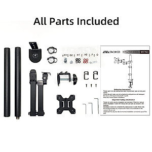 Bracwiser Single Fully Adjustable Standing Height Monitor Arm Stand Mount 800mm Tall for Monitor Computer Screen 13 15 17 19 20 22 23 24 26 27 30 32 inch VESA 75 100 (MD7821)