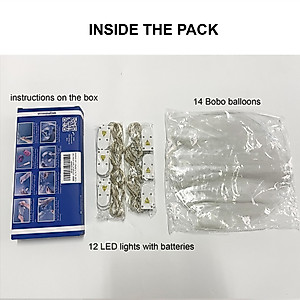 Lightsfever LED Light up Party Balloons with Batteries, 22 inch warm white Big Size Clear Bobo Balloons for Helium or Air, thanks giving party balloons(12 pack warm white)