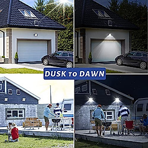 Lmhaichao Solar Flood Lights, 75 LEDs 6500K Dusk to Dawn with Remote Control Solar Flood Lights Outdoor, IP67 Waterproof Solar Power Fflood Lights for Yard, Garden, Shed, Barn, Garage