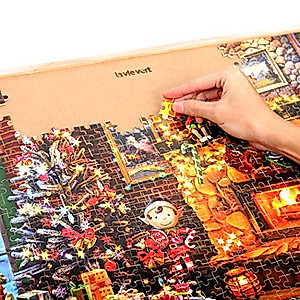Lavievert Wooden Jigsaw Puzzles 1000 Piece Christmas Puzzles for Adults and Kids - Fireplace, Christmas Tree, Christmas Presents & Stockings