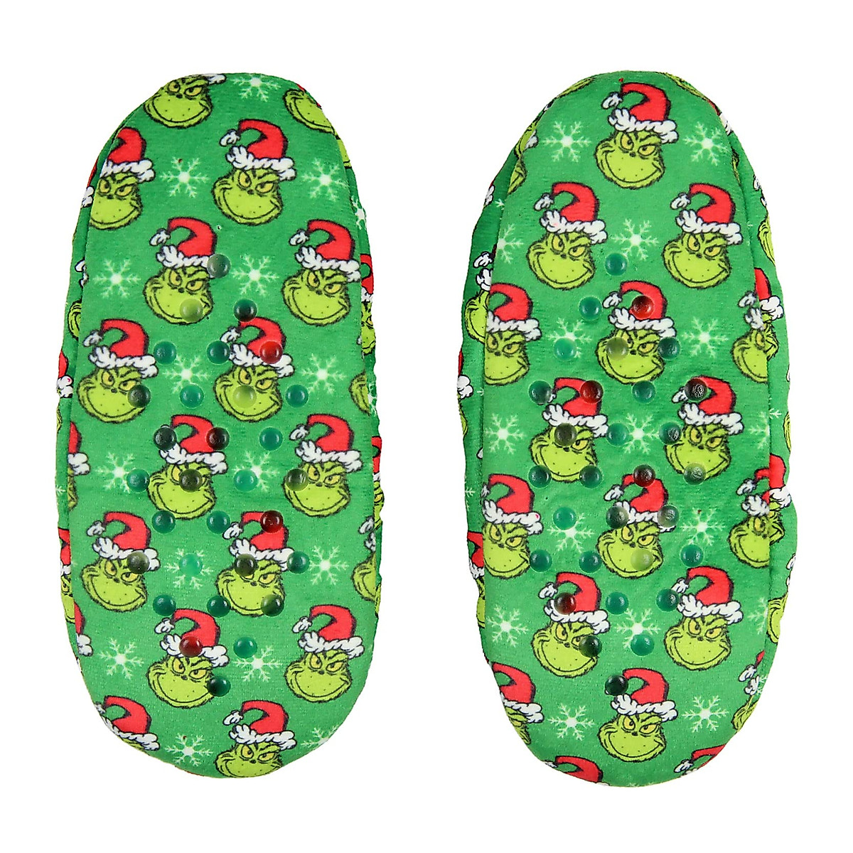 Dr. Seuss GRINCH That Stole Christmas Slippers Santa Grinch Slipper Socks with No-Slip Sole For Women Men (Small)