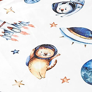 Jaxson's World Watercolor Outer Space Baby Blanket | 30x40 Inches | Minky Fleece