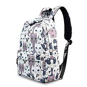 YANAIER Stylish Backpack for Teens School Backpack Bookbags College Laptop Satchel Travel Daypack Cat-1