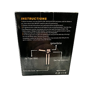 Space King Extended Tube Metal Shell Torch Lighter - Rustic Finish - Adjustable Flame - Use for Camping, Kitchen, Backyard, Travel, Beach, BBQ, Mountain, Outdoors, Travel, Garage, Welding, etc. (Gold)