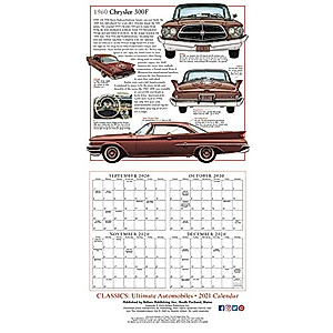 2021 Classics: Ultimate Automobiles 16-Month Wall Calendar