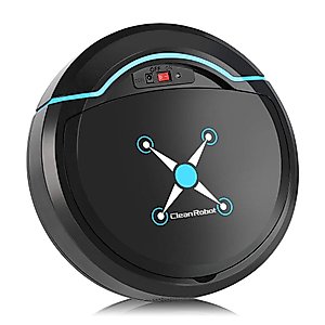 Robot Vacuum Cleaner, USB Rechargeable Automatic Smart Robot Vacuum Floor Cleaner Household Sweeping Machine Good for Pet Hair, Low Pile Carpet, Hard Floors(Black)