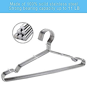 Seropy 40 Pack and 10 Pack Metal Clothes Heavy Duty Stainless Steel Coat Hangers with Anti-Slip Notch 16.5 Inch