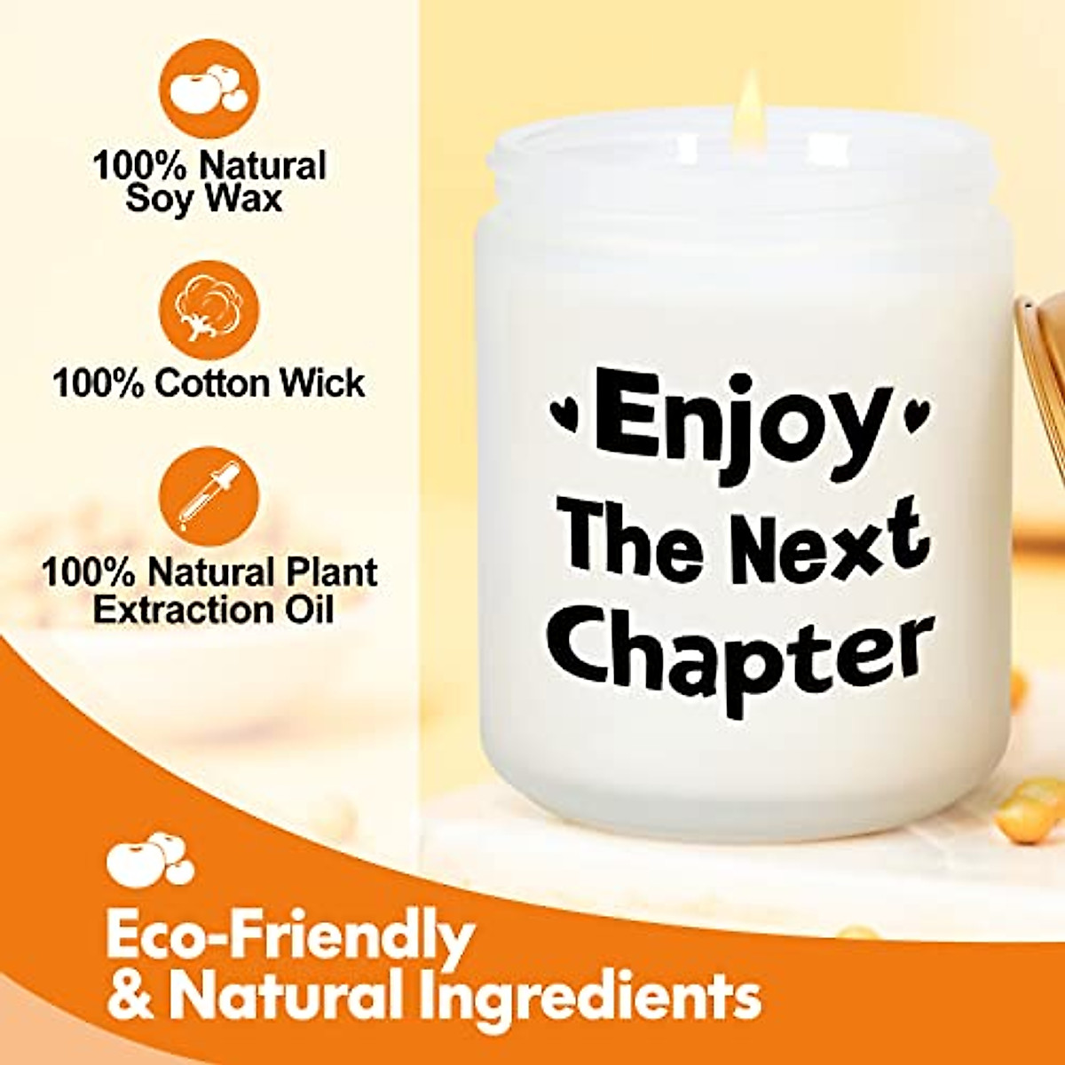 Farewell Gifts for Coworkers Leaving Gifts for Women Retirement Gifts for Women Men, New Job Gifts, Housewarming Gifts - Enjoy Lavender Scented Candles (White)