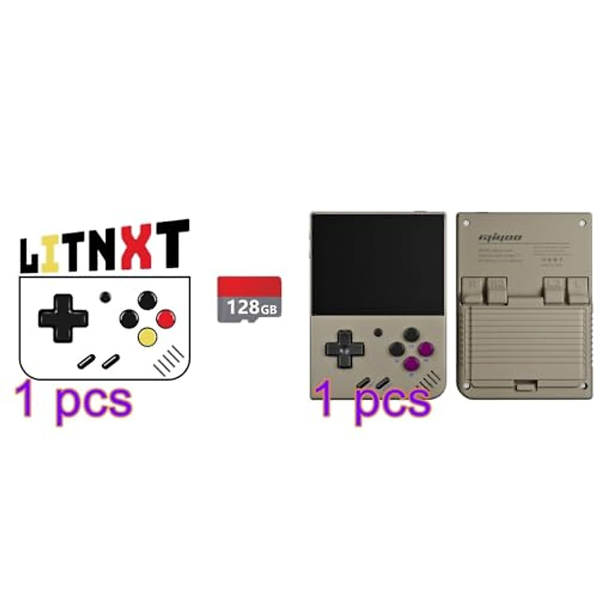 Miyoo Mini Plus Handheld Retro Game Console 128G, Linux Cortex-A7 1.2GHz, 3.5-Inch IPS Screen Portable Arcade Rechargeable Games Emulators for Kids Adults (Grey)