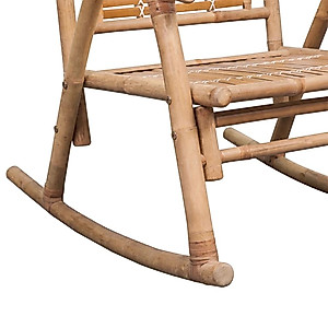 vidaXL Rocking Chair Bamboo Outdoor Patio Garden Porch Deck Seat Armchair