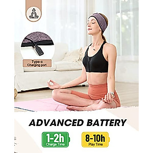 Perytong Sleep Headphones Bluetooth Headband Sleeping Headphones Bluetooth Sports Headband Built-in Thin Speakers | Comfortable for Slipping Running Yoga Side Sleepers Travel | Gift for Women Wen