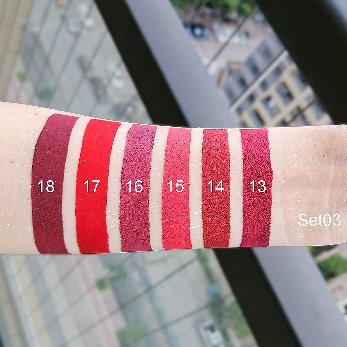 KARNAR 6 Pcs Lipstick Matte Liquid Lipstick Lipgloss Set for Women labiales mate 24 horas originales matte larga duracion 24 Deep Red Original 24 Hours Lipstick Lip Stain Long Lasting Waterproof.