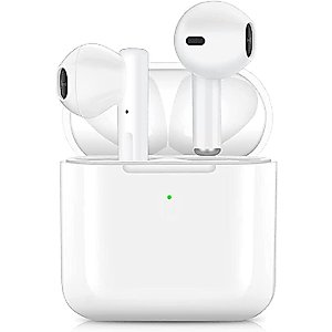 ZTOZ Wireless Earbuds Bluetooth 5.0 Headphones with Immersive Bass Sound, Mini Charging Case, Waterproof Earphones for Sport/Work, Headsets Compatible with iPhone/Android/PC, (White)