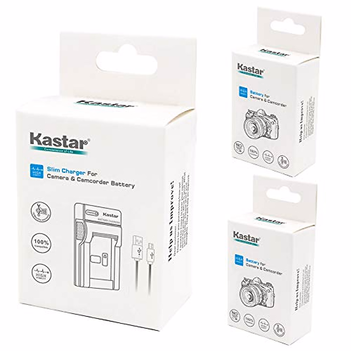 Kastar 2 Battery + Charger Replacement for Sony NP-BN1 DSC-QX10 QX30 QX100 DSC-TF1 DSC-TX10 TX20 DSC-TX30 DSC-W530 DSC-W570 DSC-W650 DSC-W800 DSC-W830