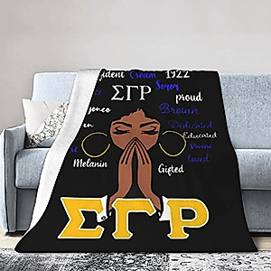 Beyli Sigma Gamma Rho Blanket - 50" X 40" Throw Blanket for Her Or Girlfriend, Sigma Gamma Rho Sister Gift