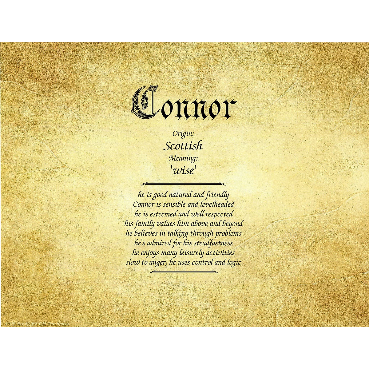 OLD PARCHMENT - Personalized ANY First Name Meaning Keepsake Print 8.5 x 11 | Artwork Home Decor Kids Room Brown 8.5 x 11 Inch