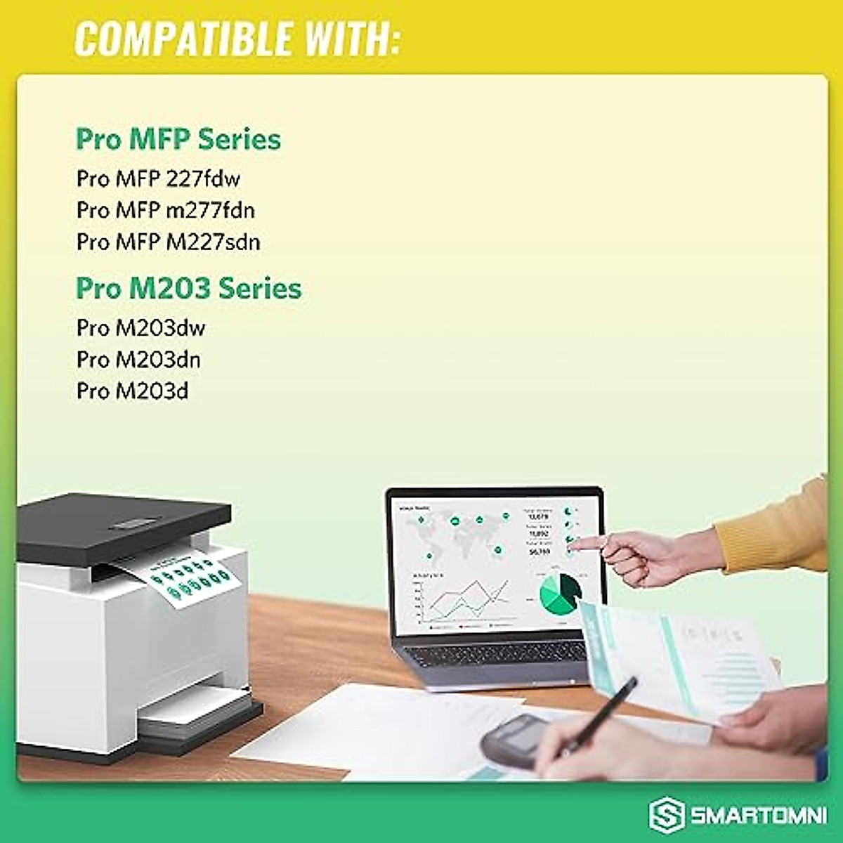 S SMARTOMNI 30A CF230A Toner Cartridge Compatible Replacement for HP 30A CF230A 30X CF230X Black Toner Use for HP Pro M203d M203dn M203dw MFP M227fdn M227fdw M227sdn (2 Pack)