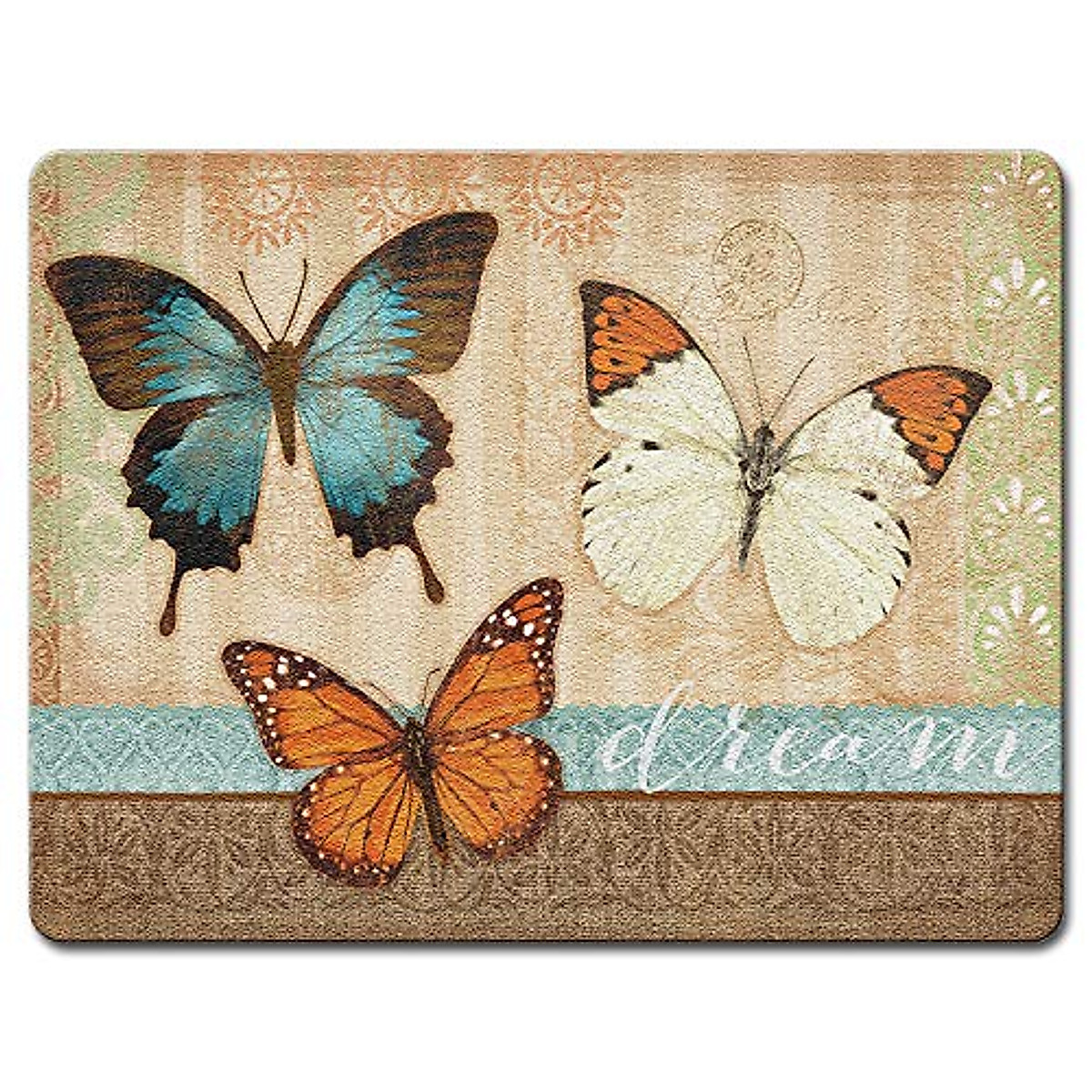 Burlap & Butterflies - Large Glass Cutting Board 15x12