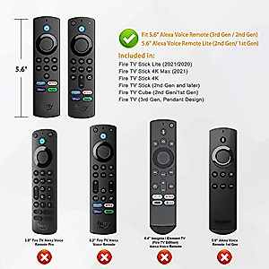 CaseBot Remote Case for Fire TV Stick 4K Max/Fire TV Stick (2nd and Later) / Fire TV Stick Lite/Fire TV Cube - Anti-Slip Silicone Cover for Alexa Voice Remote (2nd Gen and 3rd Gen), Black
