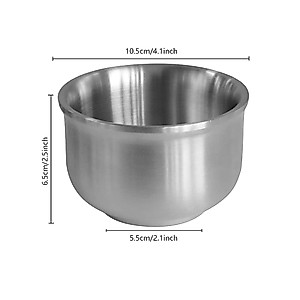 4 Pack 304 Stainless Steel Bowl Sets,10 OZ Capacity Double-walled Insulated Metal Bowls, Lightweight Unbreakable Dinnerware in Kitchen for Rice, Soup, Ice Cream, Serving Tableware (10.5CM Bowl)