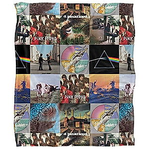 Pink Floyd Blanket, 50"x60" Album Covers Grid Pattern Silky Touch Super Soft Throw Blanket