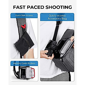 BAGSMART Camera Bag, DSLR SLR Camera Backpack Fits 13.3 Inch Laptop, Anti-theft Photography Backpacks with Rain Cover Tripod Holder, Grey