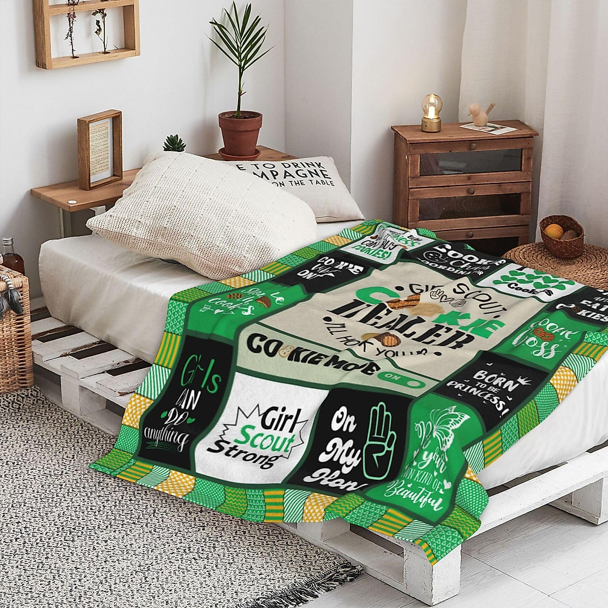 Girl Scout Gifts for Christmas, Xmas Gifts for Girl Scout, Girl Scout Cookie Sign Gifts, Girl Scouts Gifts, Girl Scout Bridging Gift, Girl Scout Cookies Gifts Throw Blanket 60 x 50 Inch