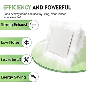 Jinhong Bathroom Fan Ceiling Mount Exhaust Ventilation Fan Ceiling Exhaust Fan Extractor Fan 141 CFM 0.7 Sones,Quiet Bathroom Ventilation Exhaust Fan for Shower,Restroom,Office,Home(Flat Plate)